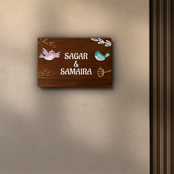 3D Birds Theme Name Plate – ChitraChaya