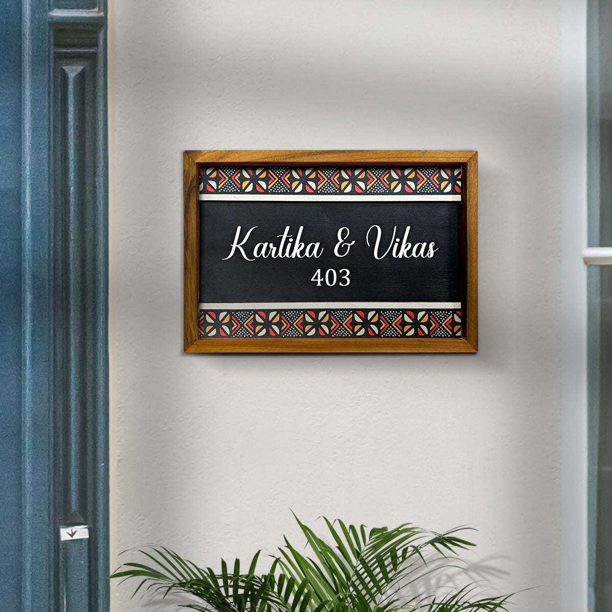 3D Embossed Pattern Name Plate With Frame – ChitraChaya