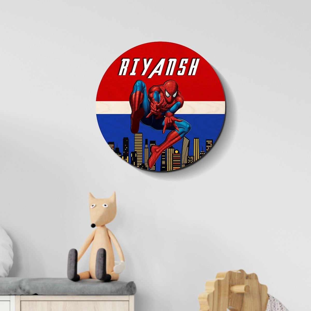 3D Spiderman Circular Name Plate – ChitraChaya