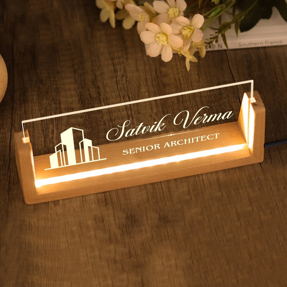 Architect Desk Name Plate With LED Light – ChitraChaya