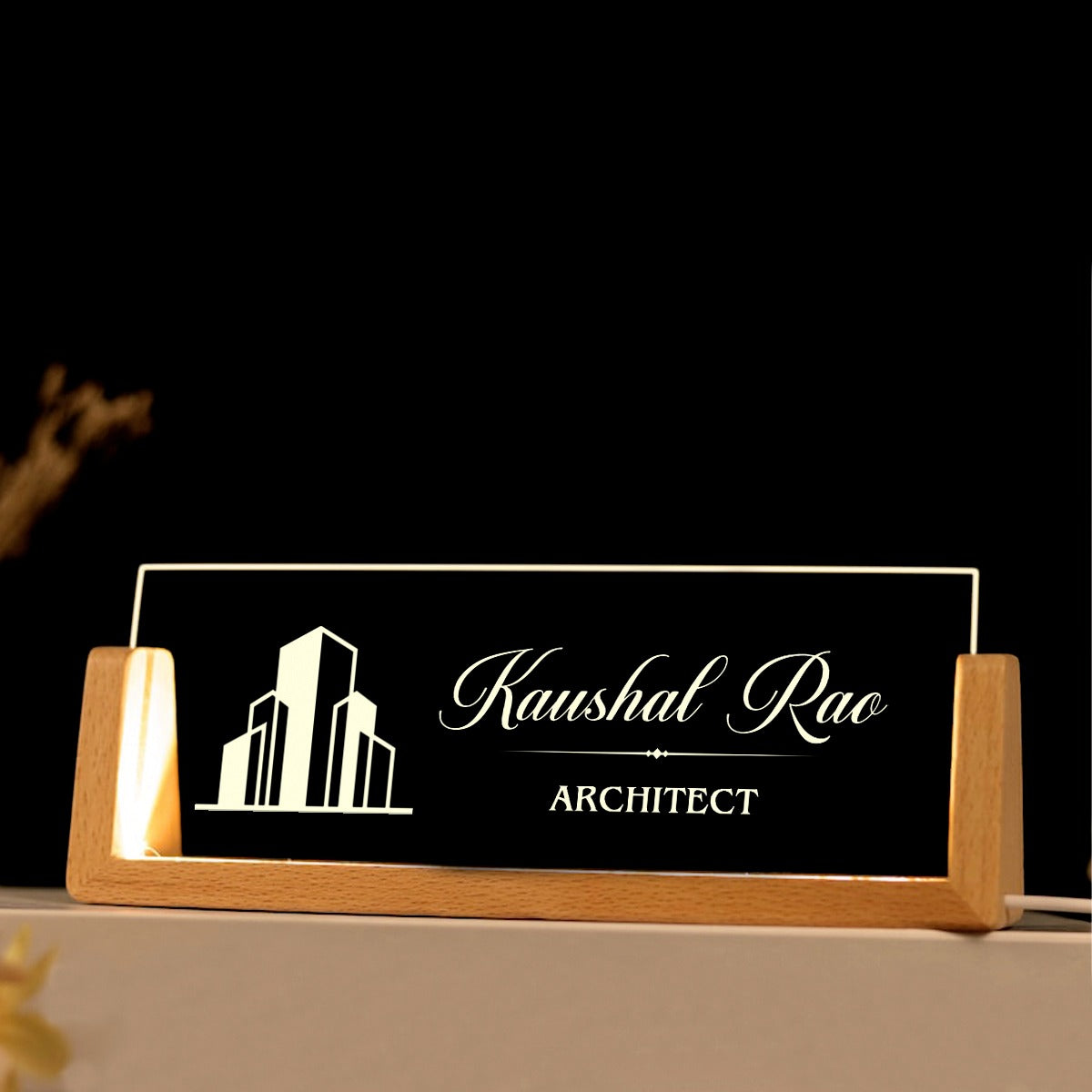 Architect Desk Name Plate With LED Light – ChitraChaya