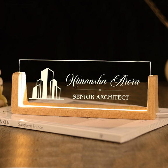 Architect Desk Name Plate With LED Light – ChitraChaya