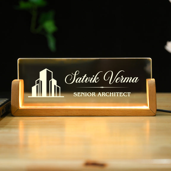 Architect Desk Name Plate With LED Light – ChitraChaya