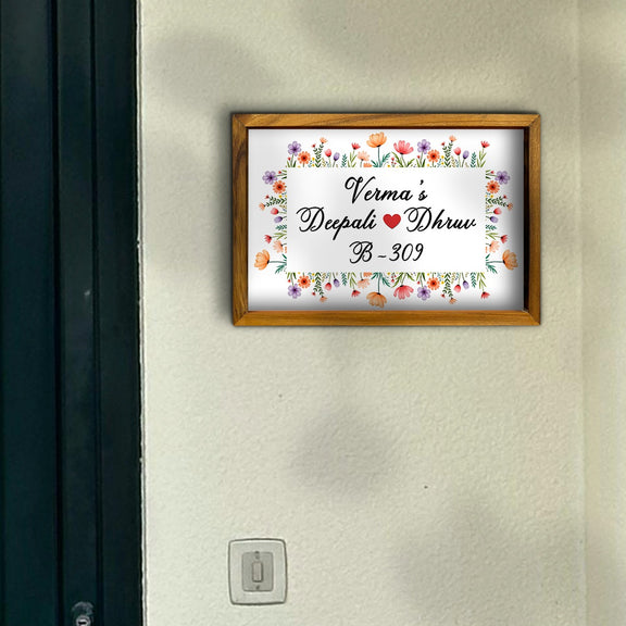 Customized 3D Floral Printed Name Plate With Frame – ChitraChaya