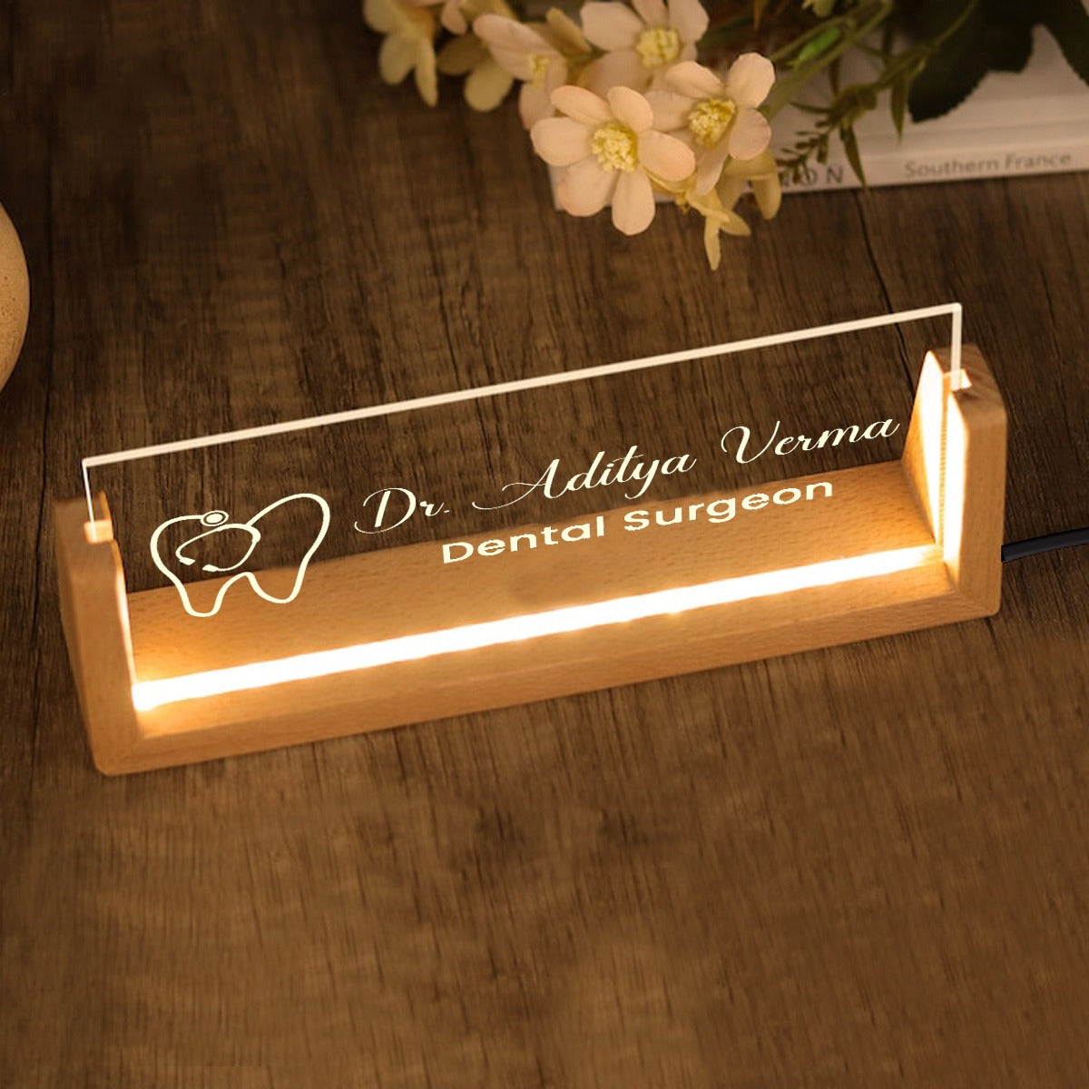 Dentist Desk Name Plate With LED Light – ChitraChaya