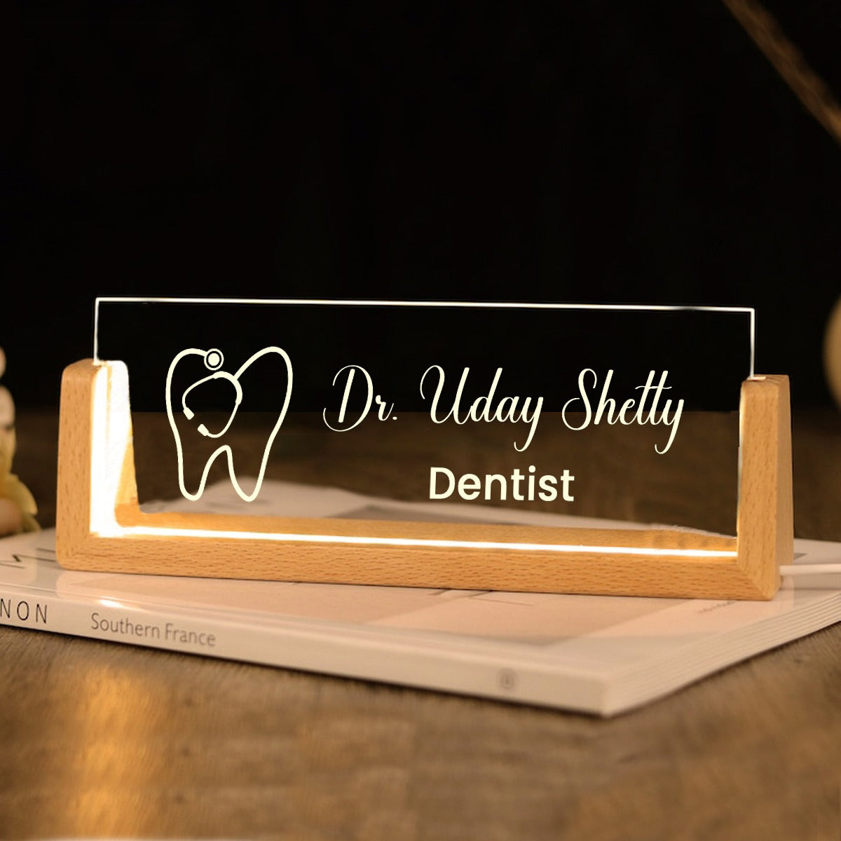 Dentist Desk Name Plate With LED Light – ChitraChaya
