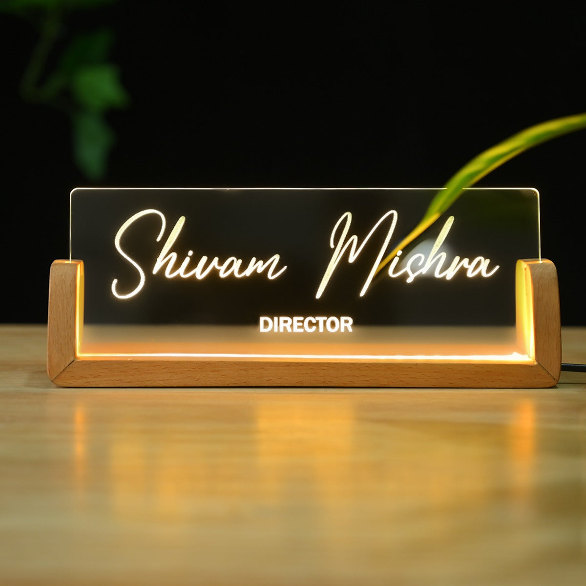 Desk Name Plate With LED Light – ChitraChaya