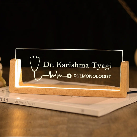 Doctor Desk Name Plate With LED Light – ChitraChaya