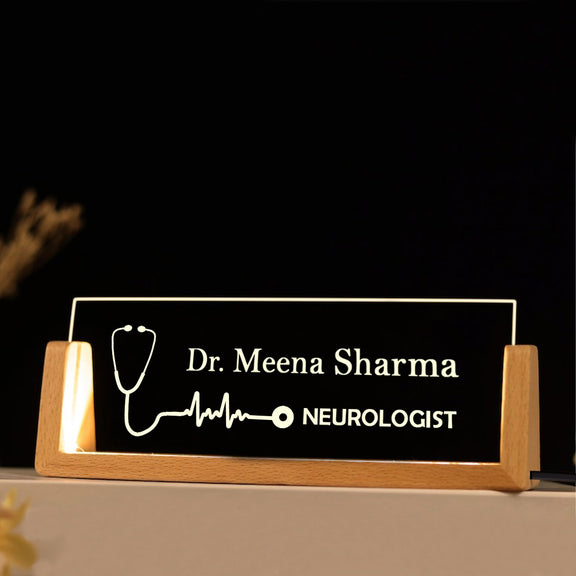 Doctor Desk Name Plate With LED Light – ChitraChaya