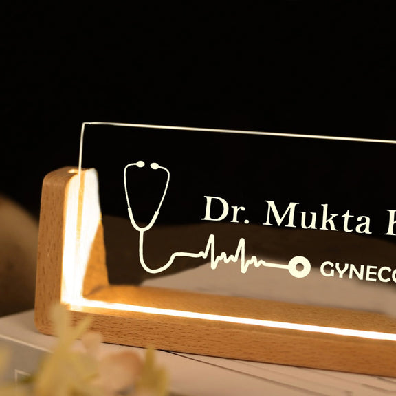 Doctor Desk Name Plate With LED Light – ChitraChaya