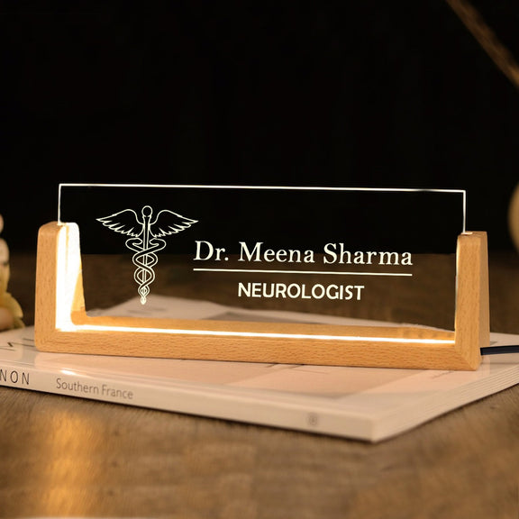 Doctor Desk Name Plate With LED Light – ChitraChaya