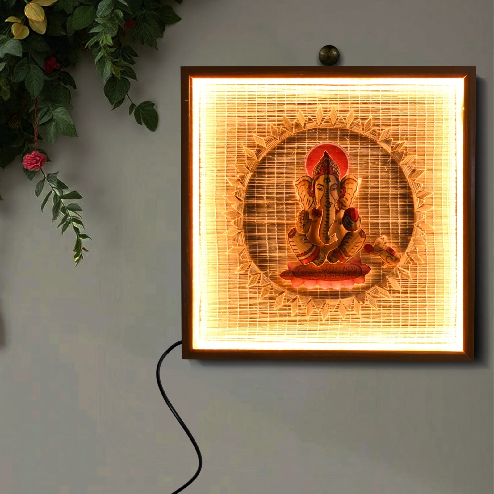 Ganesha Wall Frame With LED Light – ChitraChaya