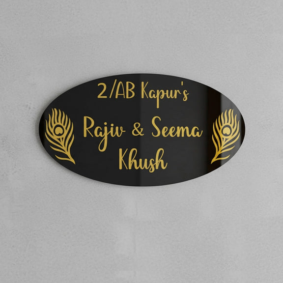 Personalized Acrylic Name Plate with Golden Text – ChitraChaya
