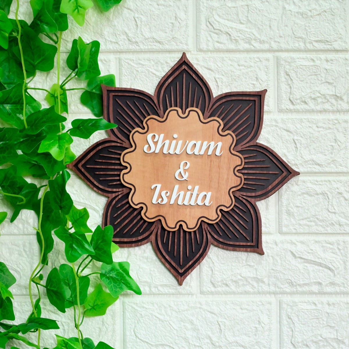 Premium 3D Floral Name Plate – ChitraChaya