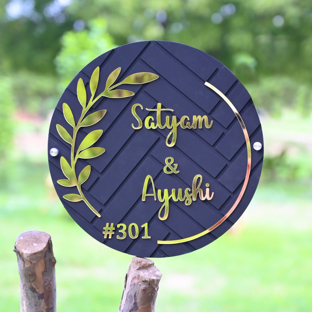 Premium Black Acrylic Pattern Name Plate – ChitraChaya