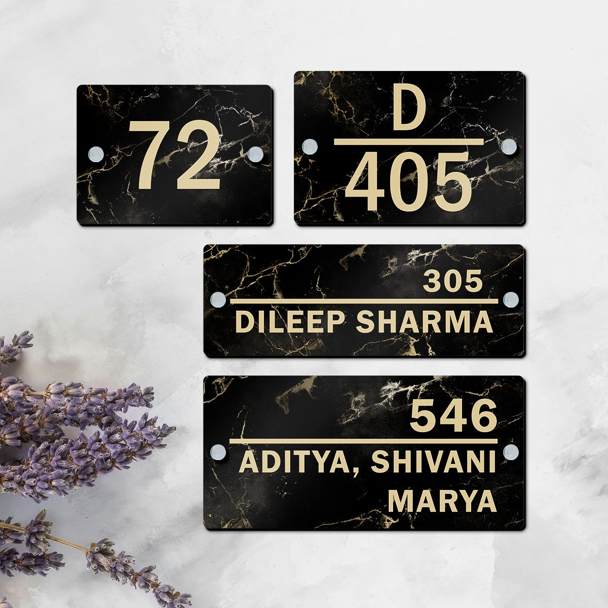 Stone Pattern Acrylic Name Plate – ChitraChaya