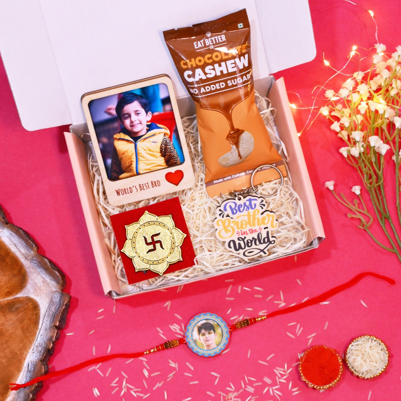 Wooden Rakhi | Personalised | Elegant Photo – ChitraChaya