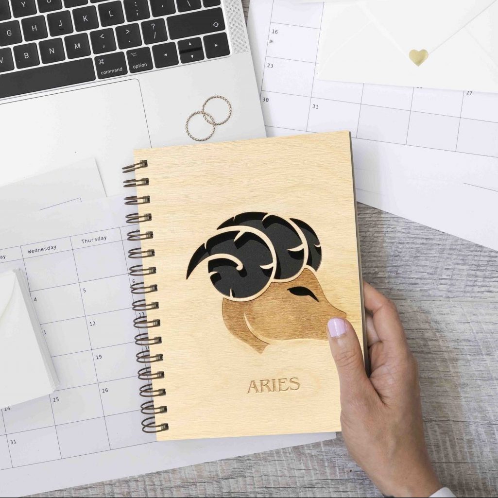 Wooden Cover Aries Zodiac Sign Engraved and Crafted – ChitraChaya